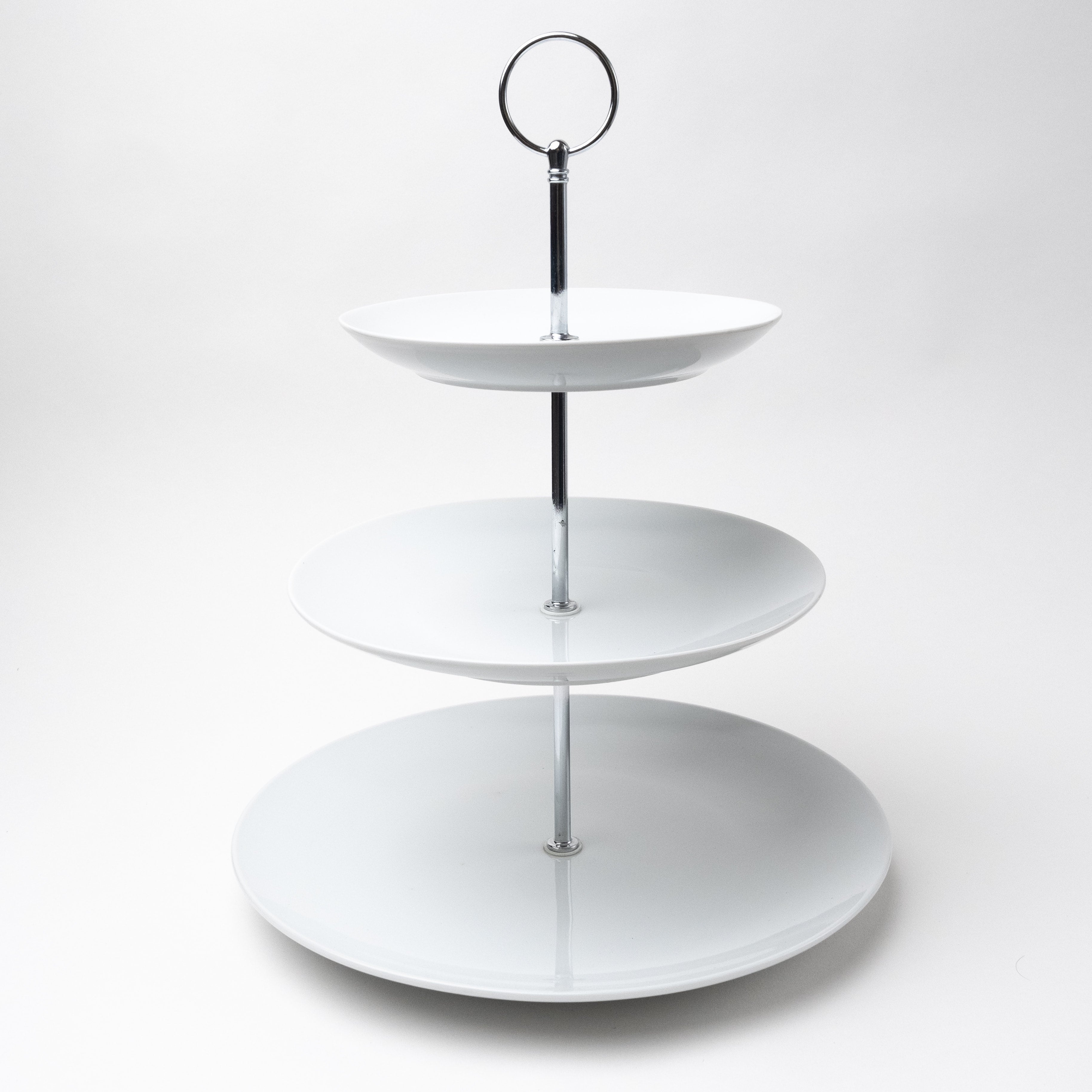3 Tier Cake Plate White | Lune Valley Crockery Hire Ltd